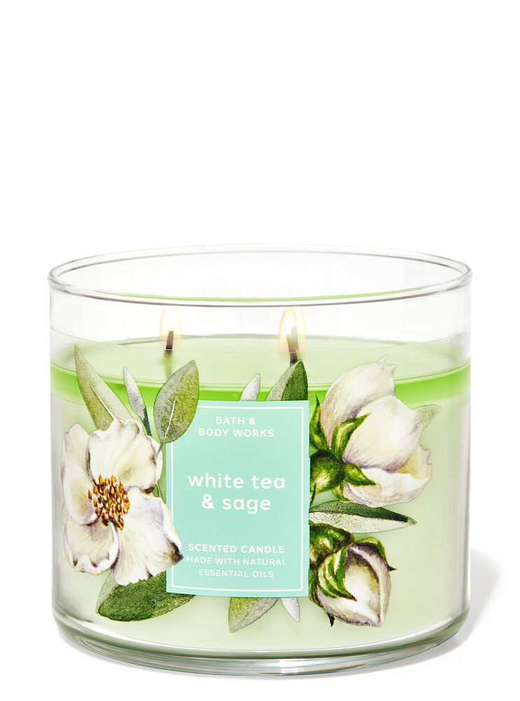 Buy White Tea & Sage 3-Wick Candle Online | Bath & Body Works Australia