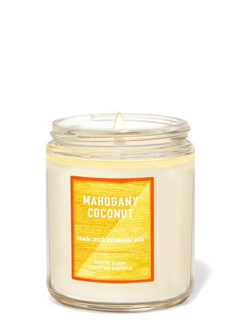 Shop Mahogany Coconut Single Wick Candle | Bath & Body Works Australia