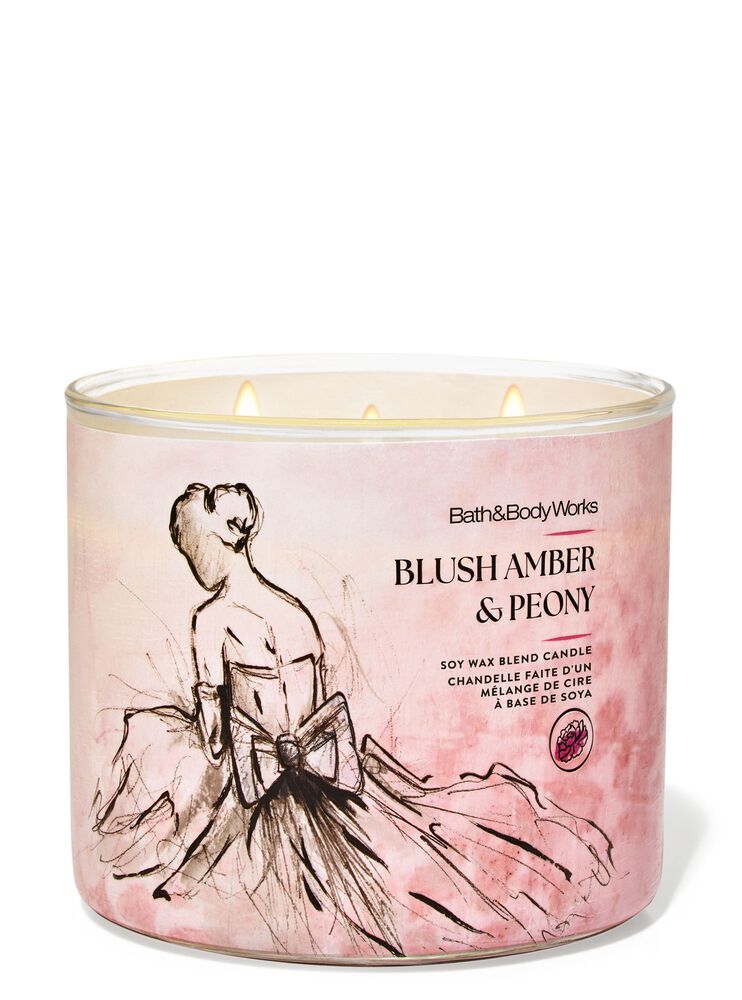 Shop Blush Amber & Peony 3-Wick Candle | AU Bath & Body Works